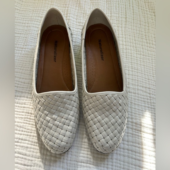Naturalizer | Shoes | Naturalizer White Leather Woven Shoes 85 | Poshmark